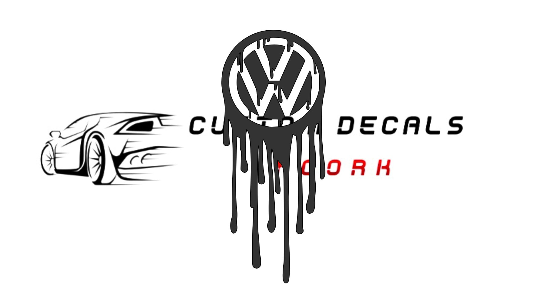 Dripping VW Logo – Custom Decals |📍Cork